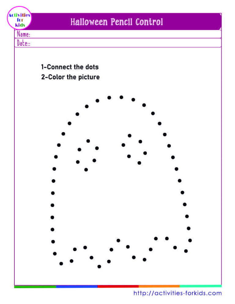 Free Halloween Pencil Control Tracing Printables PDF