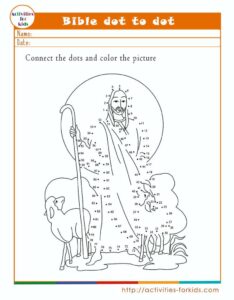 Bible dot to dot worksheets for kindergarten - Activities For Kids