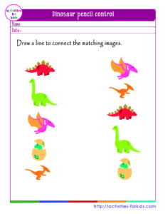 Dinosaur pencil control printable pdf free