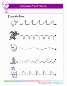 Free Halloween Pencil Control Tracing Printables PDF