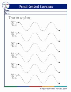 Pencil control exercises printables pdf