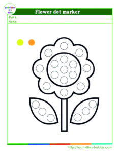 Flower dot marker activity sheets printable