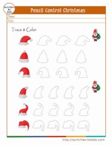 Free Printable Christmas Pencil Control Sheets