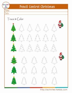 Free Printable Christmas Pencil Control Sheets