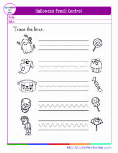 Free Halloween Pencil Control Tracing Printables PDF