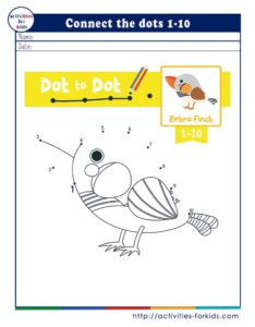 Dot to dot numbers 1-10 worksheets free printable