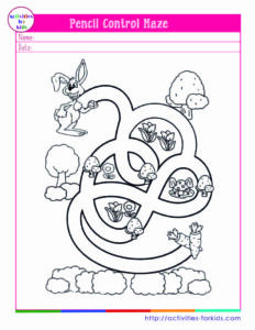 Free Pencil Control Maze Worksheets Printable PDF