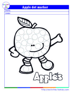 Apple dot marker kindergarten free printable