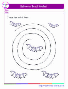 Free Halloween Pencil Control Tracing Printables PDF