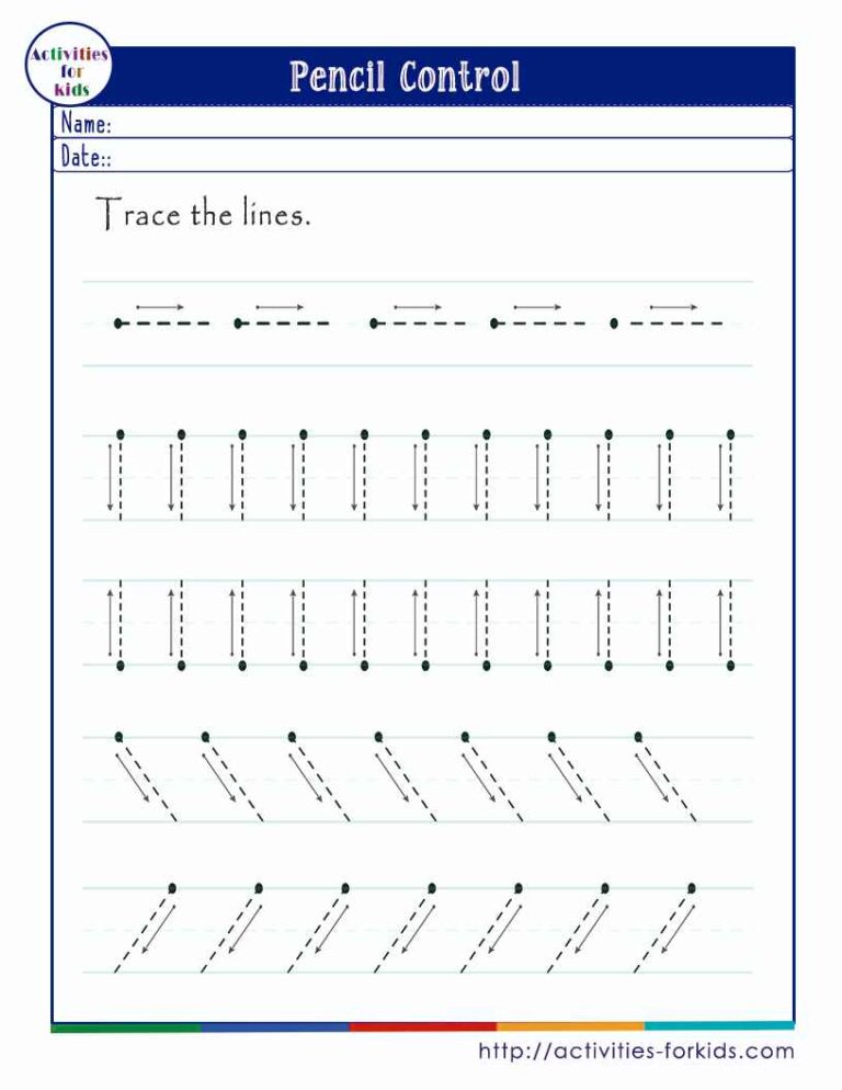 Pencil Control Workbook Printable Free