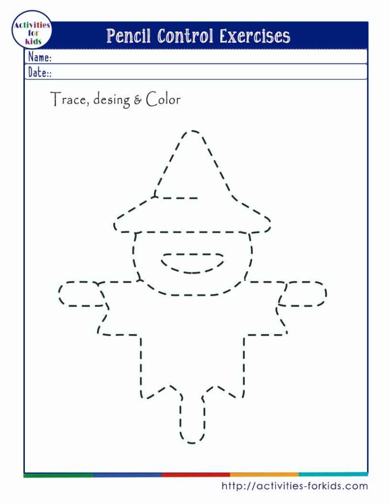Pencil control exercises printables pdf