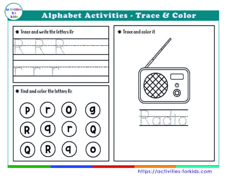 Alphabet practice worksheets for Kindergarten