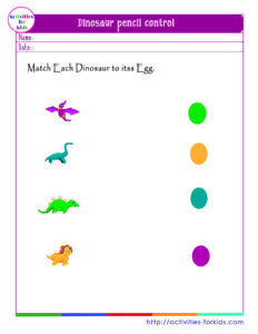 Dinosaur pencil control printable pdf free