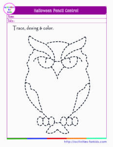 Free Halloween Pencil Control Tracing Printables PDF