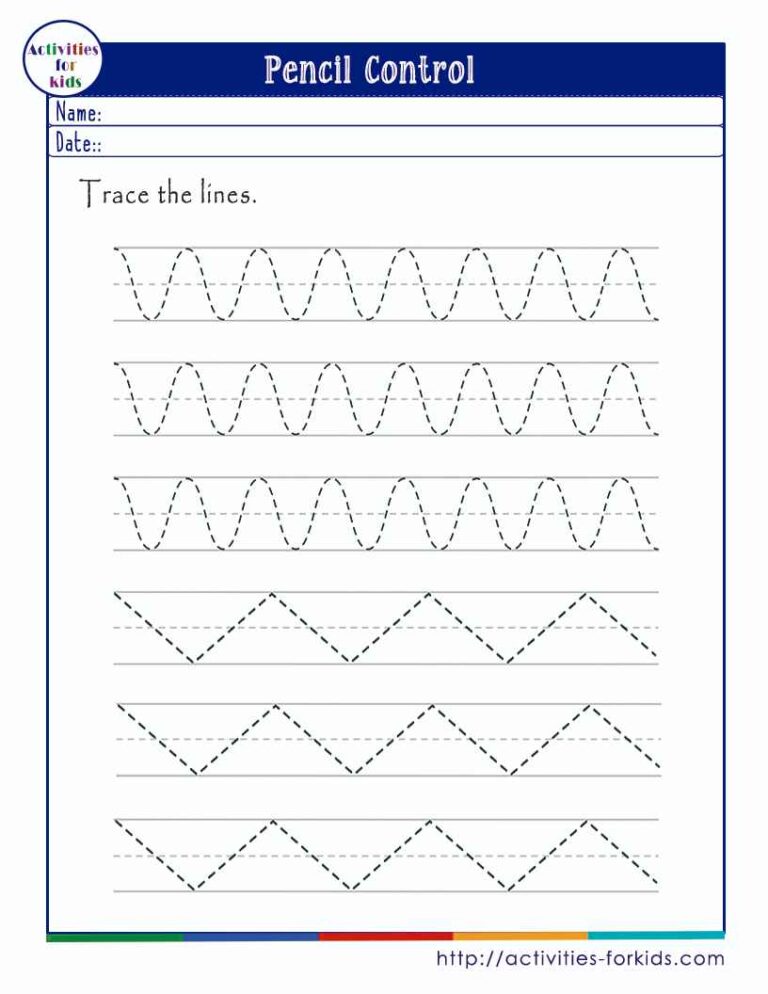 Pencil Control Workbook Printable Free