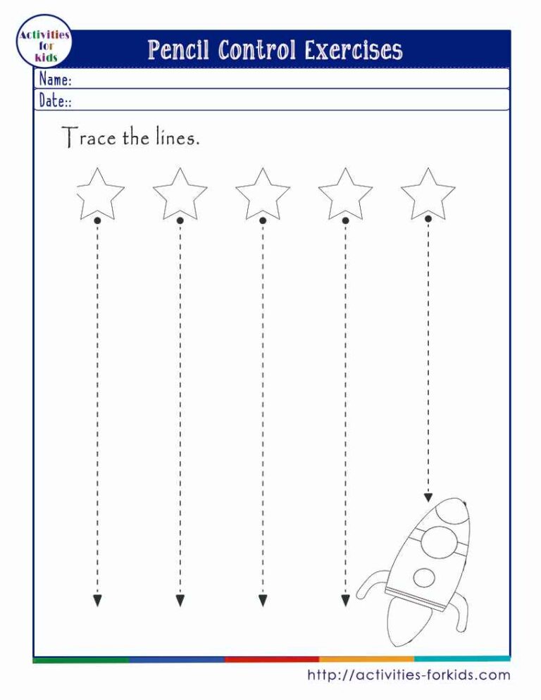 Pencil control exercises printables pdf