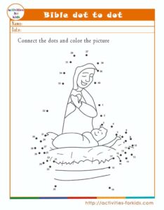 Bible dot to dot worksheets for kindergarten - Activities For Kids