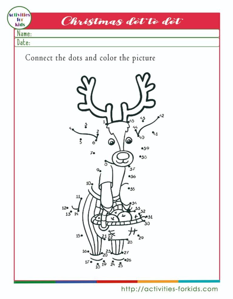 Free Printable Christmas Dot to Dot worksheets