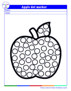 Apple dot marker kindergarten free printable