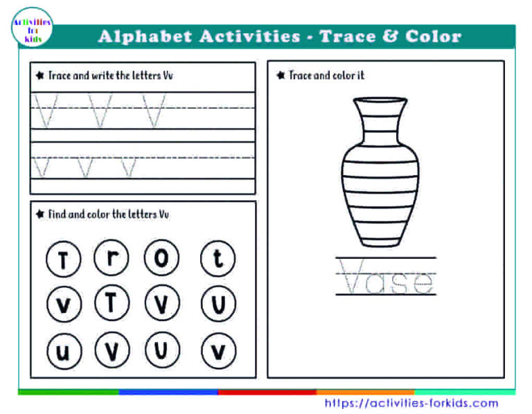 Alphabet practice worksheets for Kindergarten