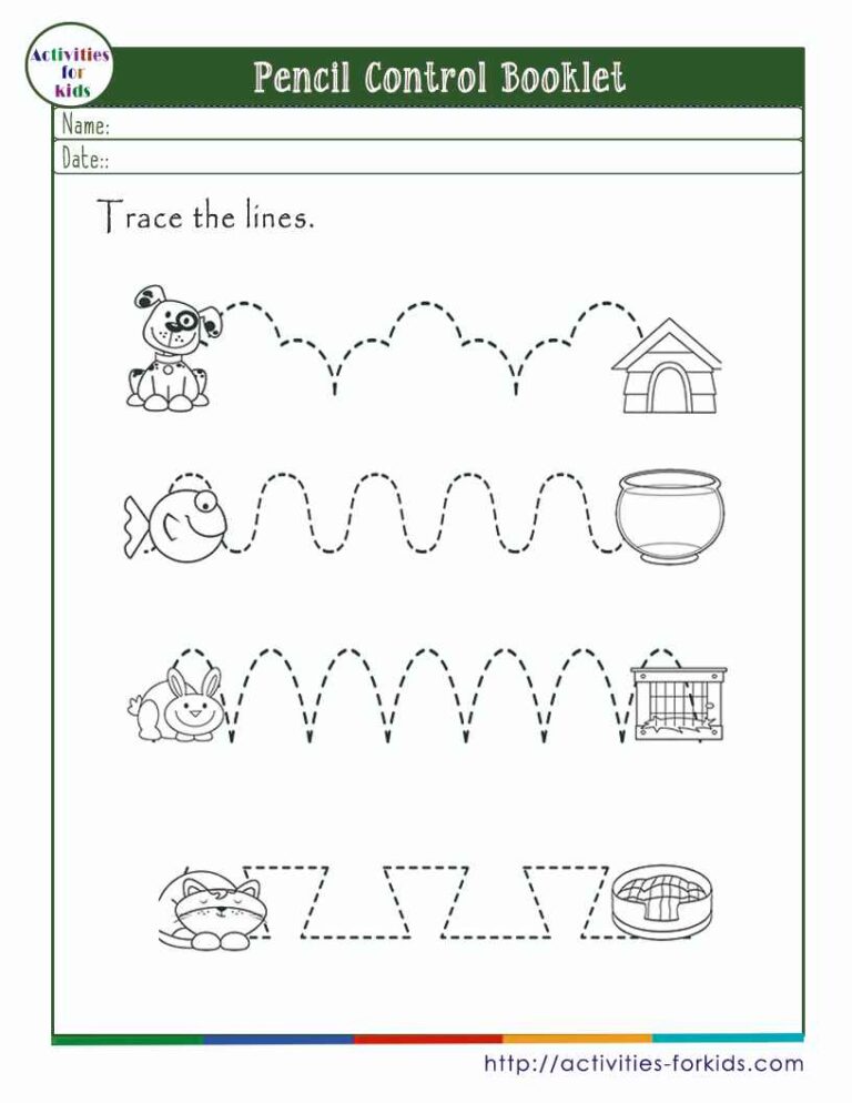 Pencil Control Booklet Printable PDF Free Download