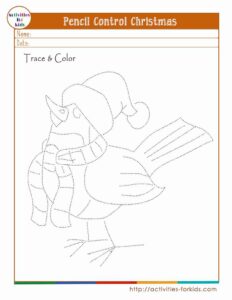 Free Printable Christmas Pencil Control Sheets