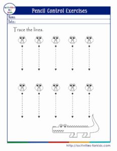 Pencil control exercises printables pdf