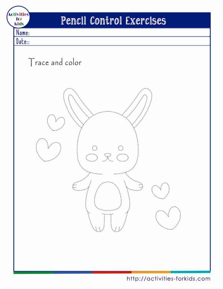 Pencil control exercises printables pdf
