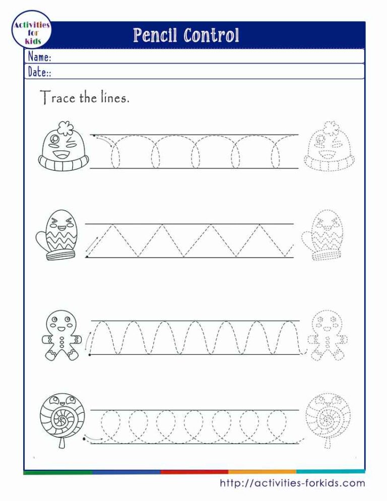 Pencil Control Workbook Printable Free