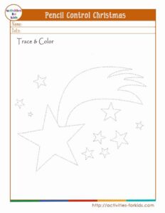 Free Printable Christmas Pencil Control Sheets
