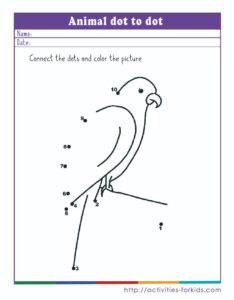 Free printable animal dot to dot worksheets