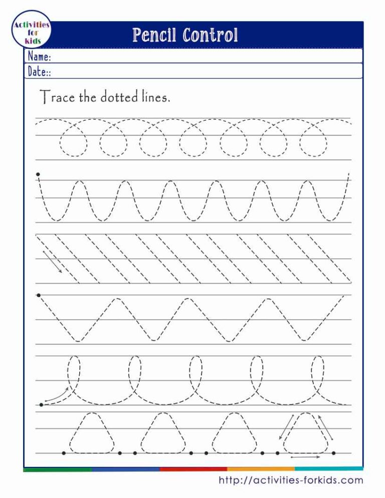 Pencil Control Workbook Printable Free
