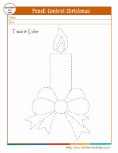 Free Printable Christmas Pencil Control Sheets