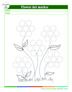 Flower dot marker activity sheets printable