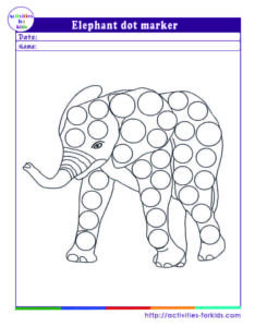 Elephant dot marker activities are printable free