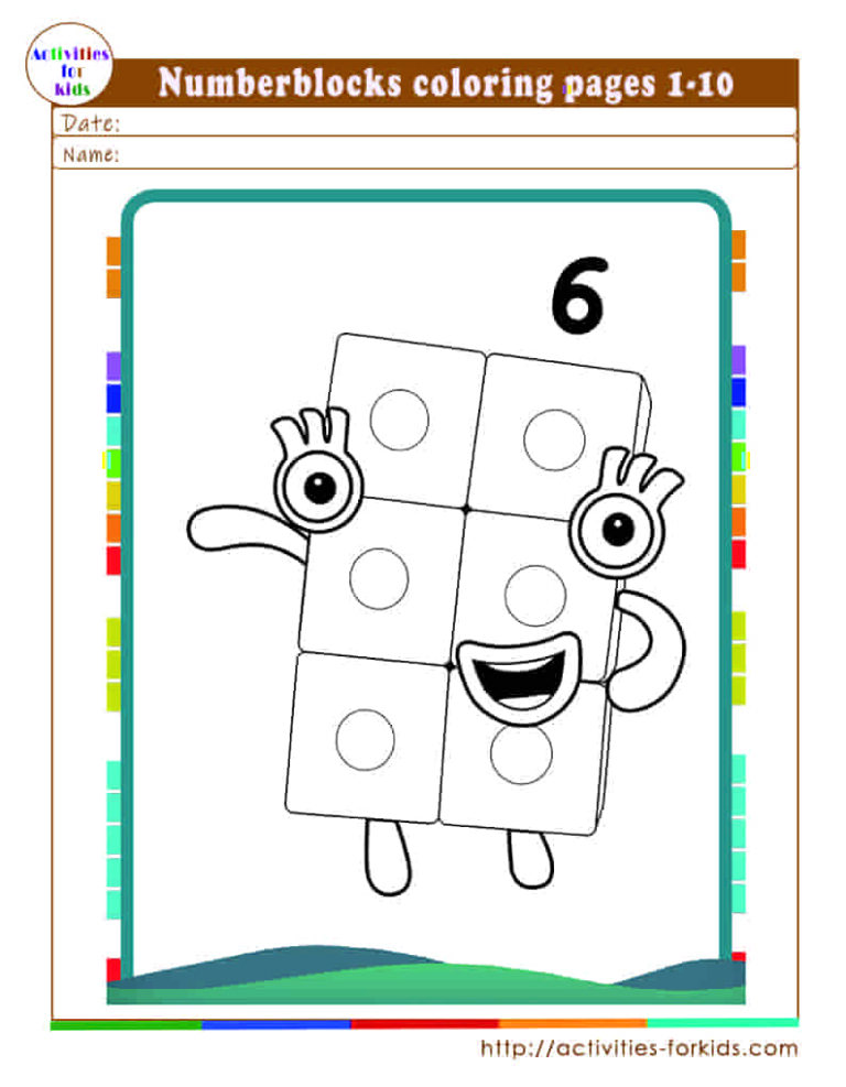 Numberblocks coloring pages 1-10 free printable