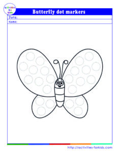 Butterfly dot marker for kindergarten free printable