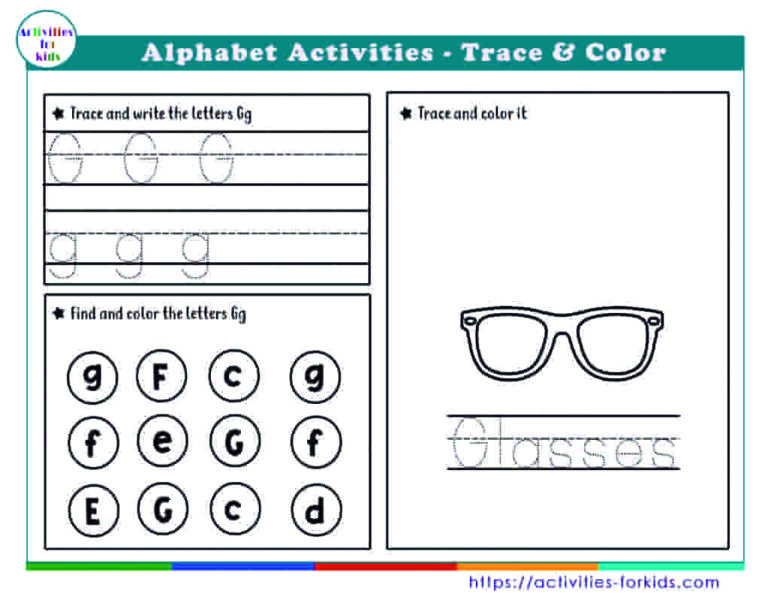 Alphabet practice worksheets for Kindergarten