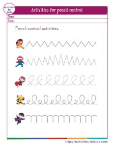 Free Pencil Control Activities for Preschoolers Printable
