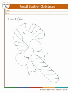 Free Printable Christmas Pencil Control Sheets
