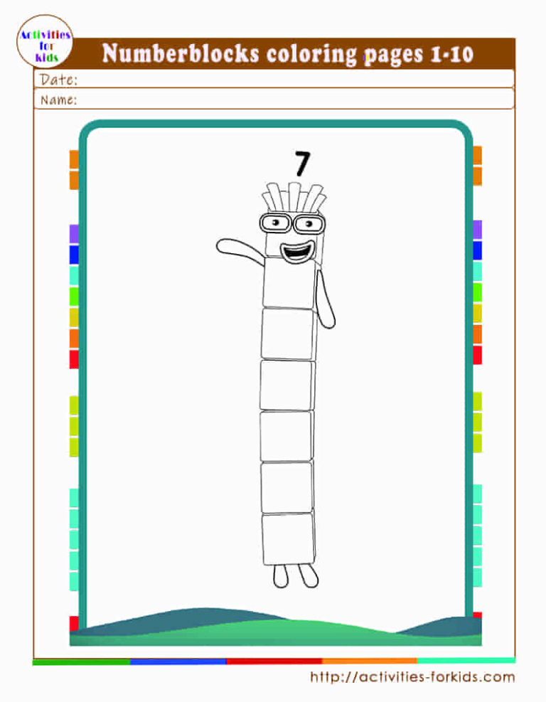 Numberblocks coloring pages 1-10 free printable