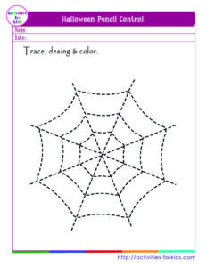 Free Halloween Pencil Control Tracing Printables PDF