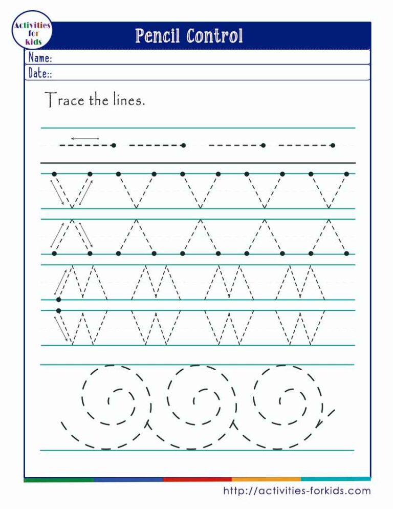 Pencil Control Workbook Printable Free