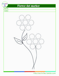 Flower dot marker activity sheets printable