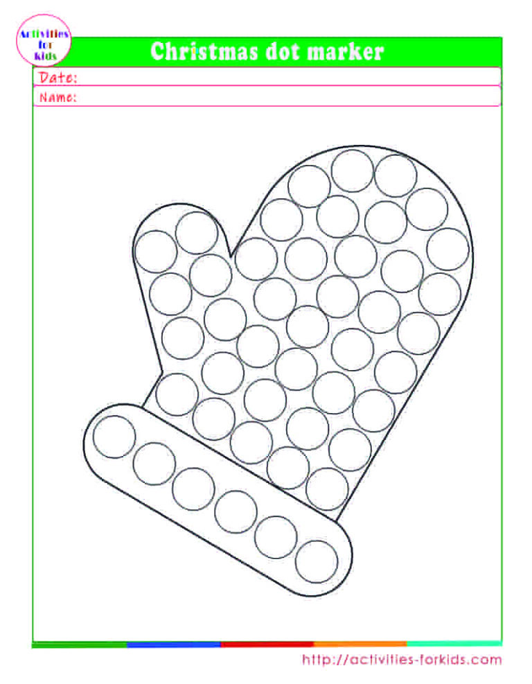 Christmas dot marker worksheets pdf free