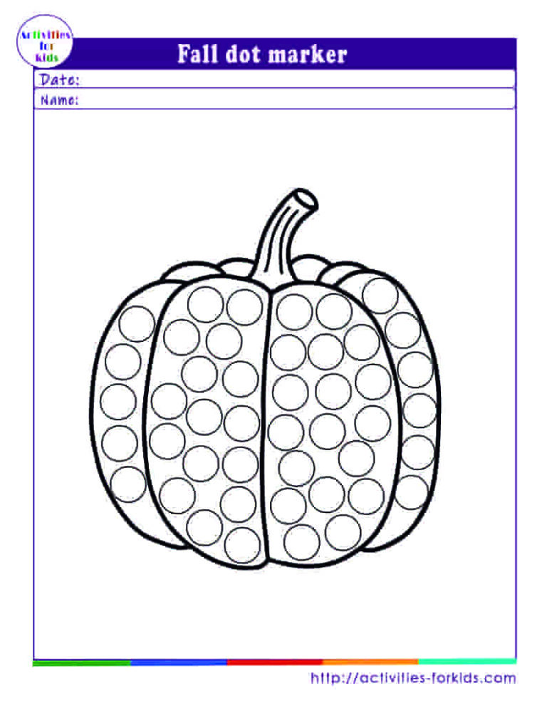 Dot marker worksheets fall pdf free