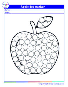 Apple dot marker kindergarten free printable