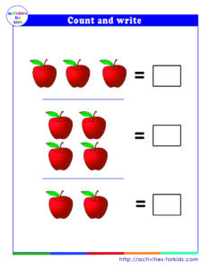 Count and write worksheet for kindergarten [Free printable]