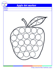 Apple dot marker kindergarten free printable