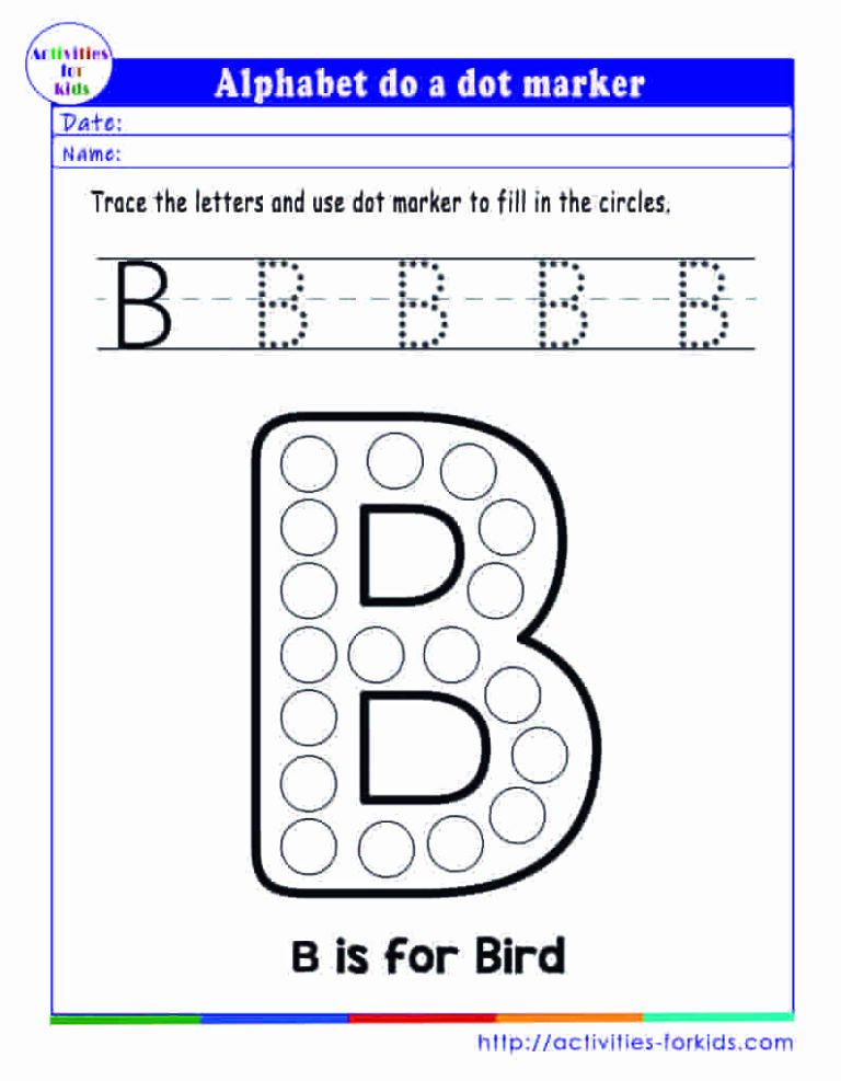 Alphabet do a dot marker worksheets free printable
